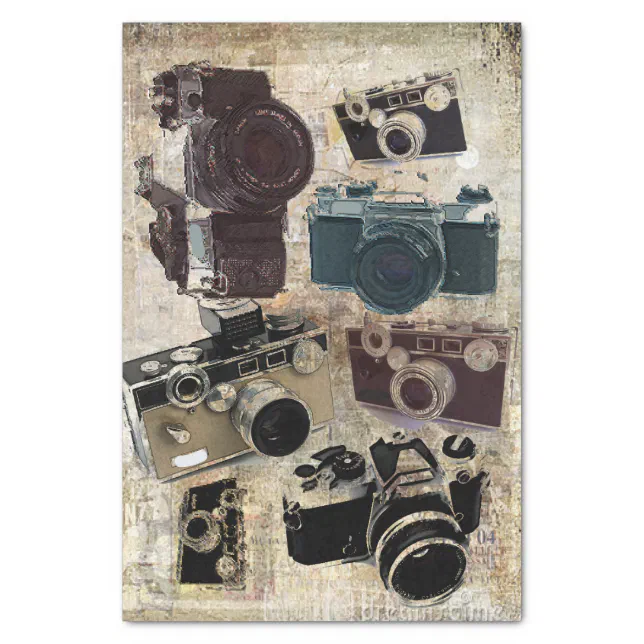 Grunge photographer photography Vintage Camera Tissue Paper | Zazzle