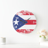 Grunge Puerto Rico Flag Large Clock | Zazzle