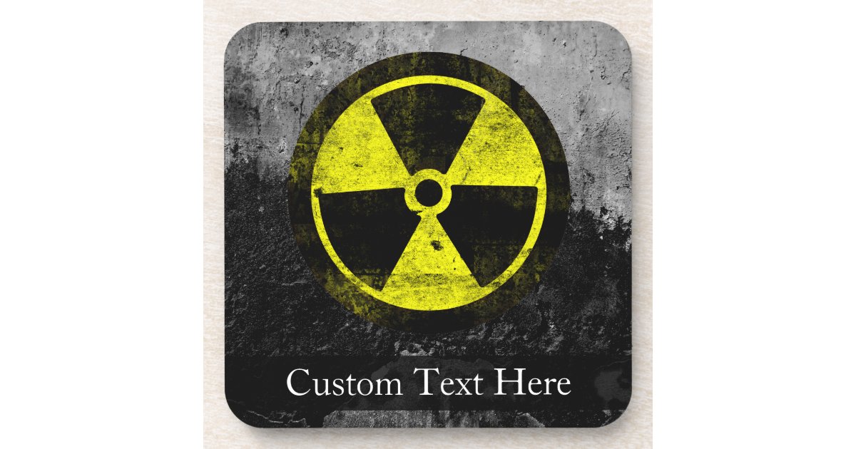 Grunge Radioactive Symbol Beverage Coaster | Zazzle