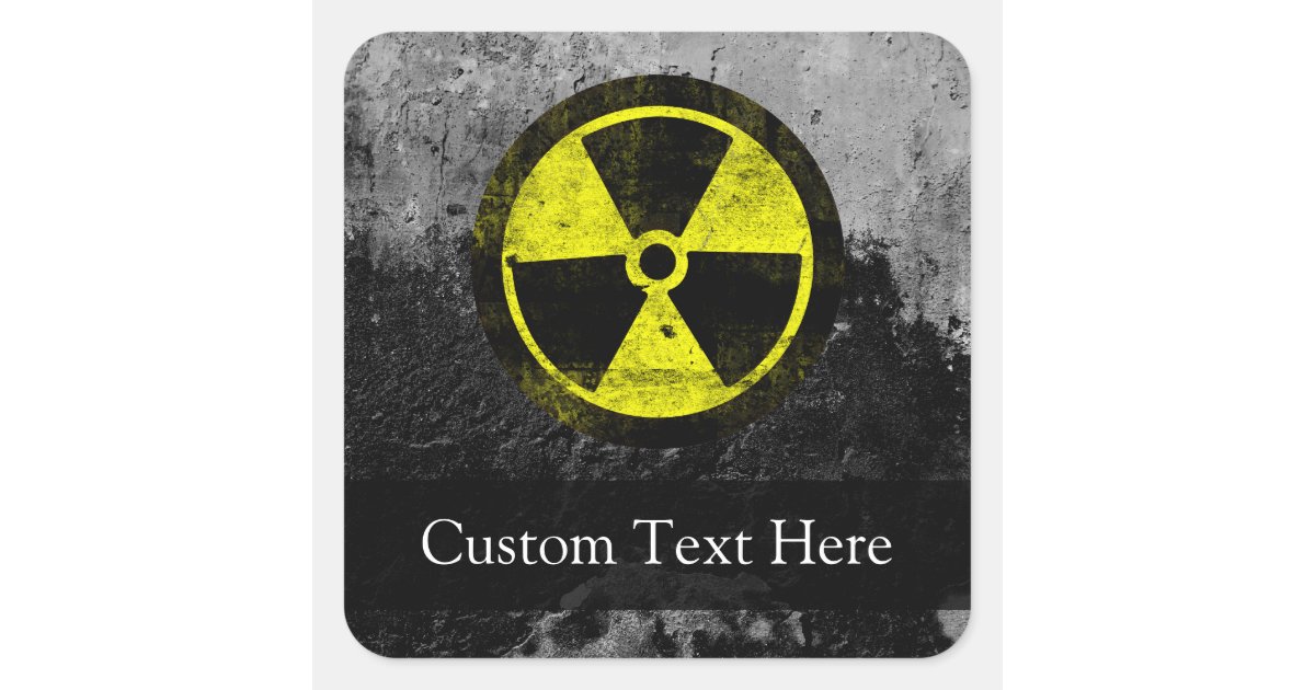 Grunge Radioactive Symbol Square Sticker | Zazzle
