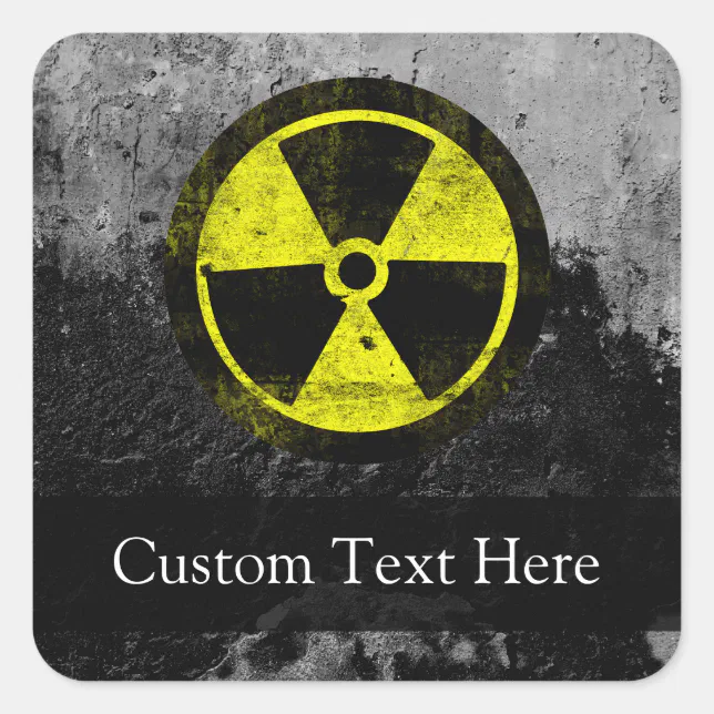 Grunge Radioactive Symbol Square Sticker | Zazzle