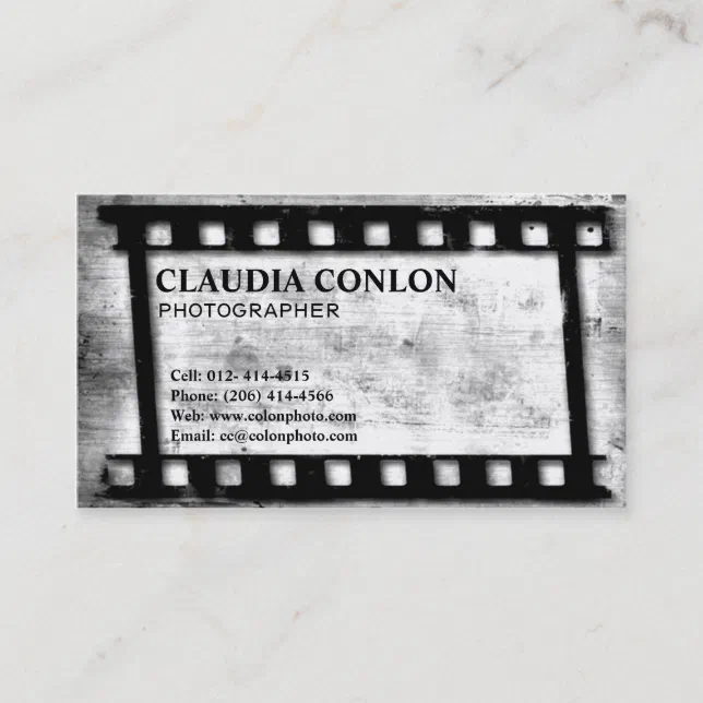 Grunge Retro Cool Old Film Maker Movie Business Card | Zazzle