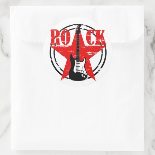 Grunge rock classic round sticker | Zazzle