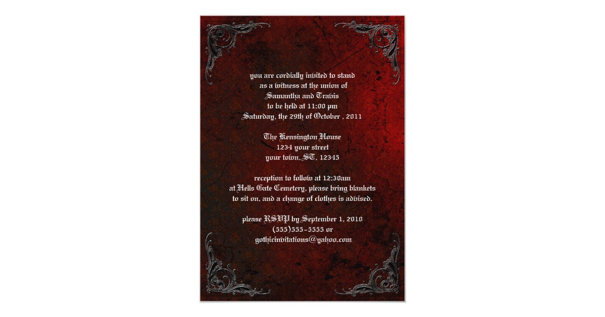 Grunge Rose Damask Gothic Invitation | Zazzle.com