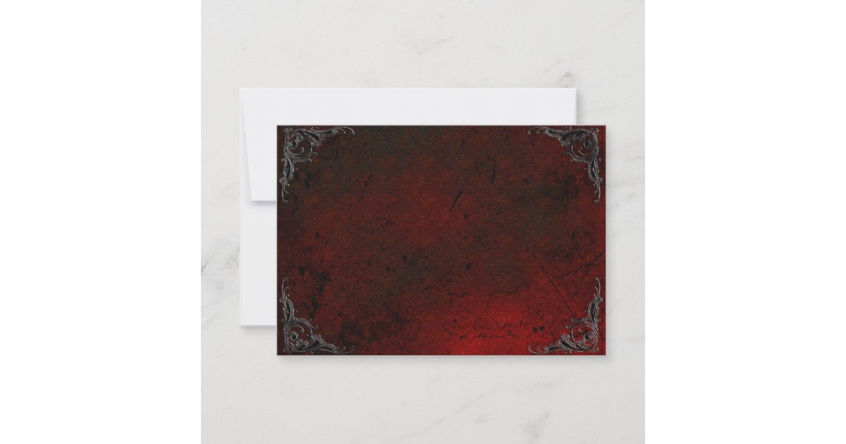 Grunge Rose Damask Gothic Note Card | Zazzle