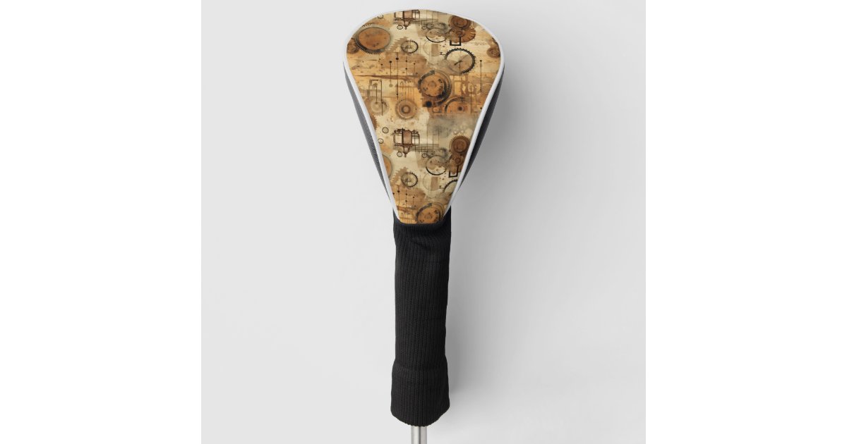 Grunge Rustic Steampunk Clock (1) Golf Head Cover | Zazzle