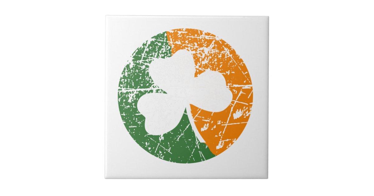 Grunge Shamrock Ceramic Tile | Zazzle