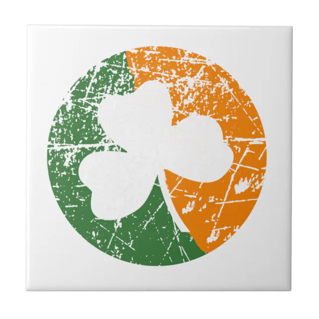 Grunge Shamrock Ceramic Tile | Zazzle