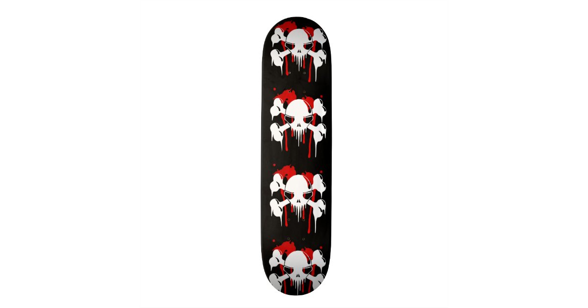 Grunge Skull And Bones Pattern Skateboard | Zazzle.com