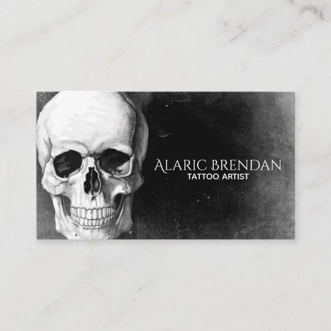 Grunge Skull Business Card | Zazzle