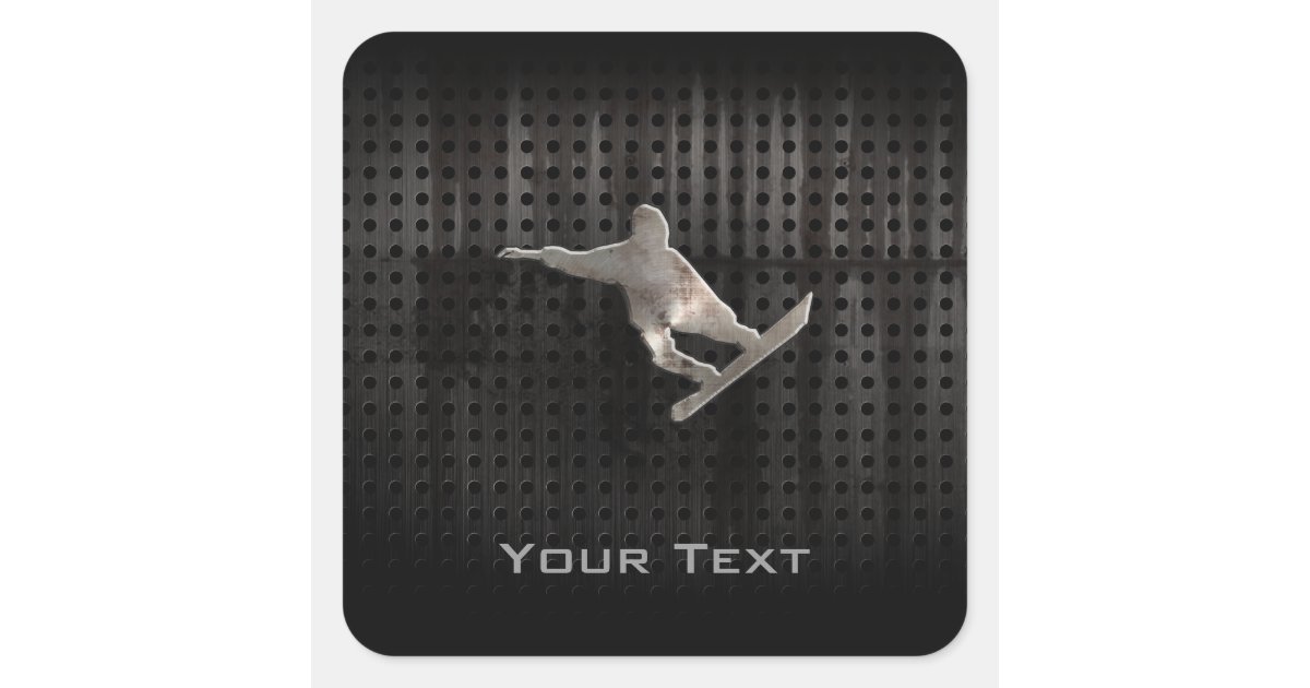 Grunge Snowboarding Square Sticker | Zazzle