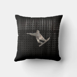 Grunge Snowboarding Throw Pillow | Zazzle