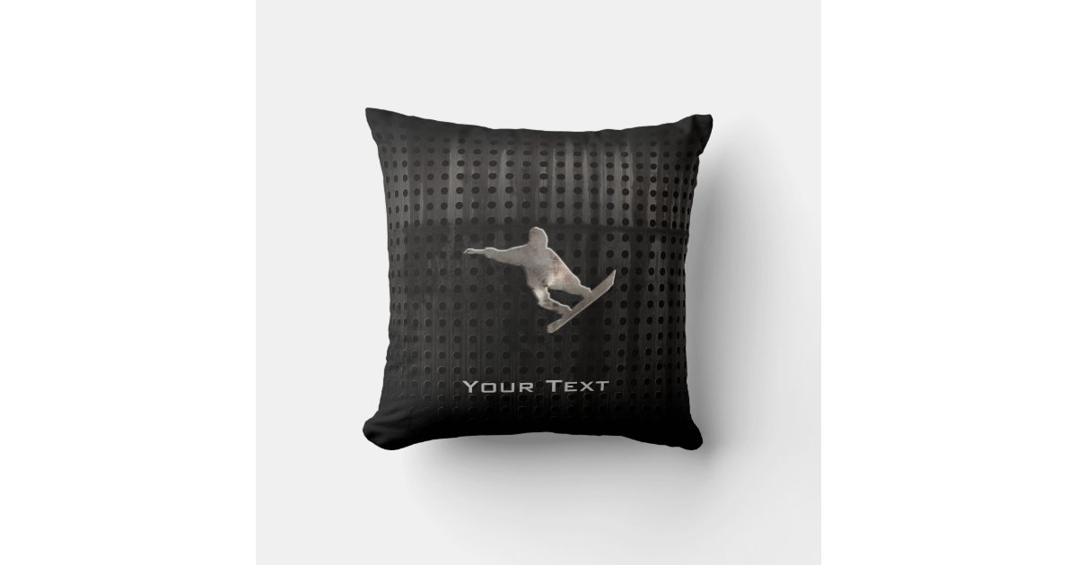 Grunge Snowboarding Throw Pillow | Zazzle