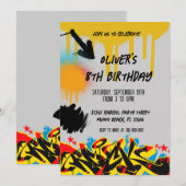 Grunge Spray Paint Graffiti Birthday Invitation | Zazzle