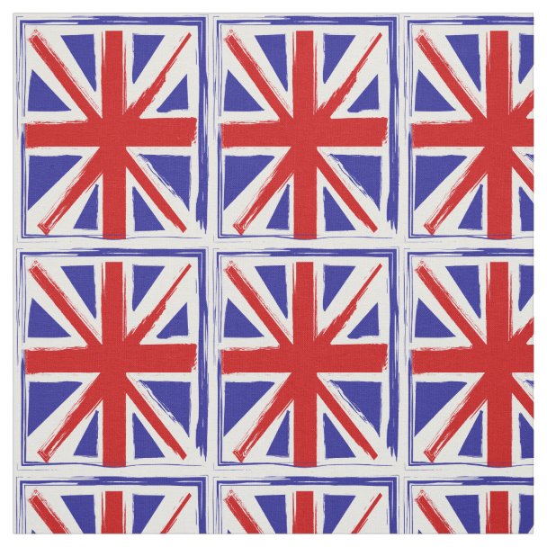 Union Jack British Flag of England Scotland Wales Fabric | Zazzle