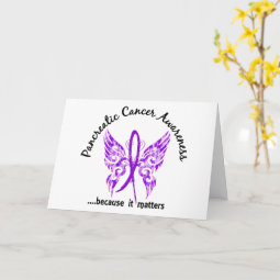 Grunge Tattoo Butterfly 6.1 Pancreatic Cancer Card | Zazzle