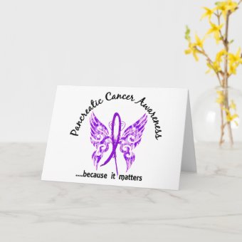 Grunge Tattoo Butterfly 6.1 Pancreatic Cancer Card | Zazzle