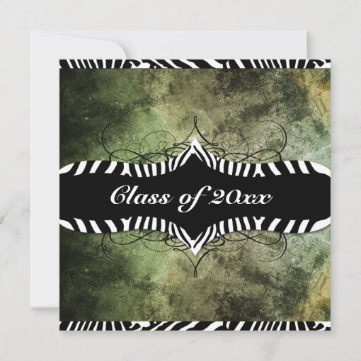 Grunge Tattoo swallows & Urban Green Grad Invite | Zazzle