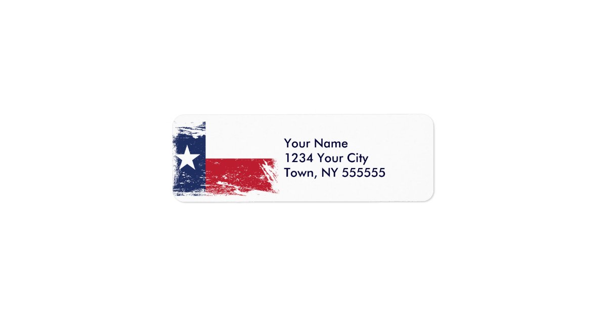 Grunge Texas Flag Label | Zazzle