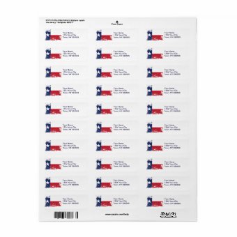 Grunge Texas Flag Label | Zazzle
