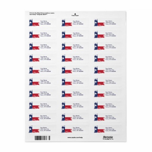 Grunge Texas Flag Label | Zazzle