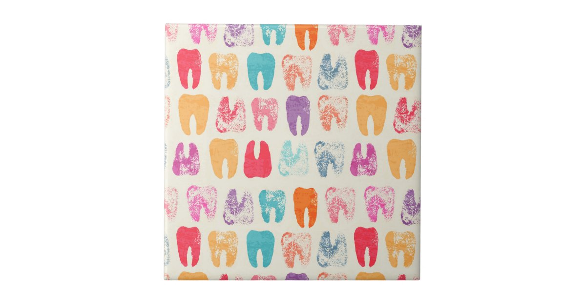 Grunge Tooth Pattern Ceramic Tile | Zazzle