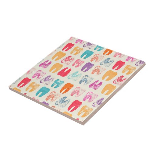 Grunge Tooth Pattern Ceramic Tile | Zazzle