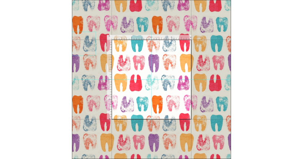Grunge Tooth Pattern Fabric | Zazzle