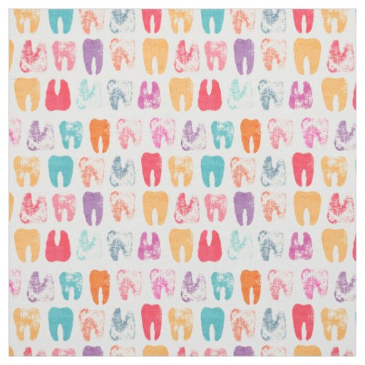 Grunge Tooth Pattern Fabric | Zazzle