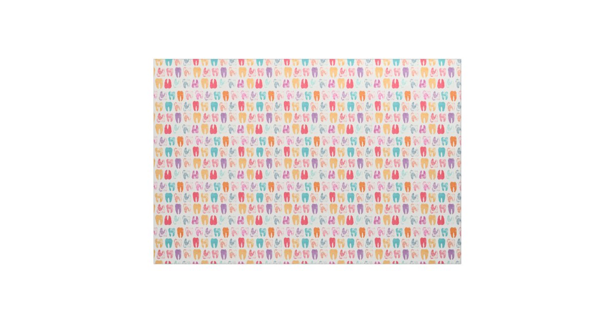 Grunge Tooth Pattern Fabric | Zazzle