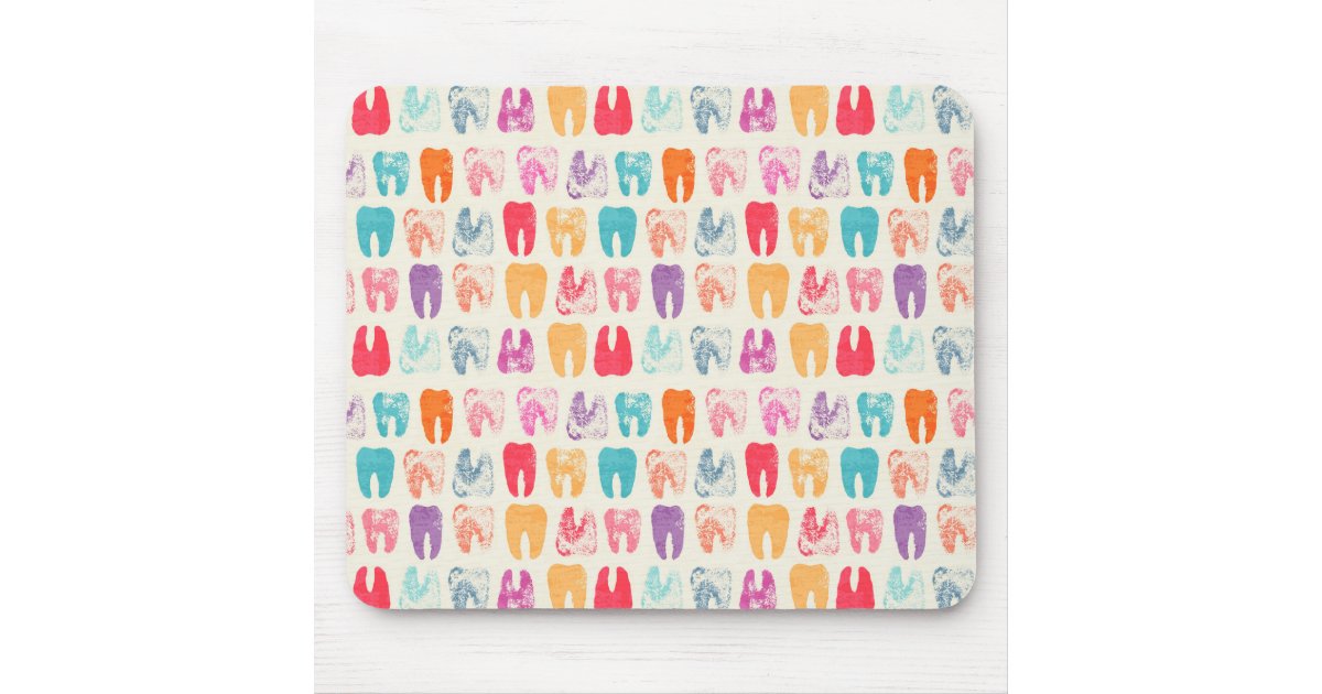 Grunge Tooth Pattern Mouse Pad | Zazzle
