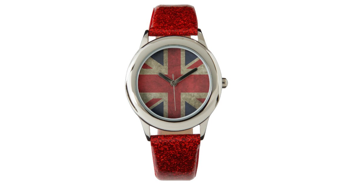 Grunge Union-Jack British Flag Watch | Zazzle