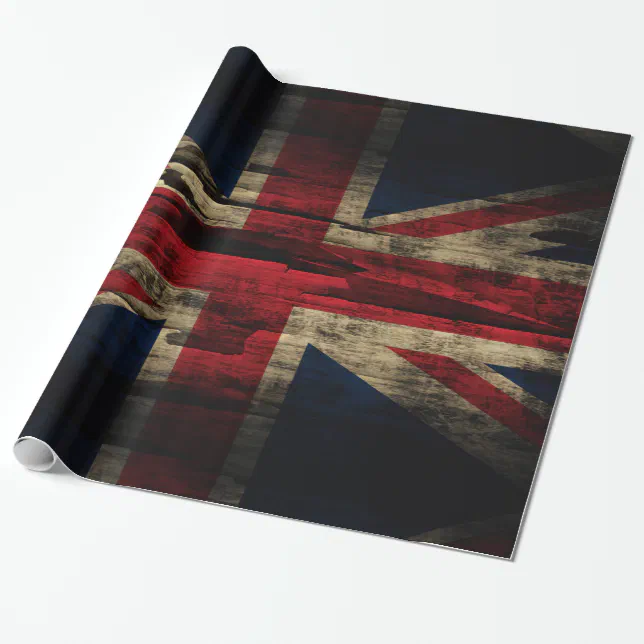 Grunge Union Jack British Flag Wrapping Paper | Zazzle