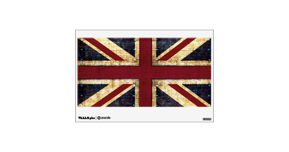 grunge Union Jack wall decal | Zazzle