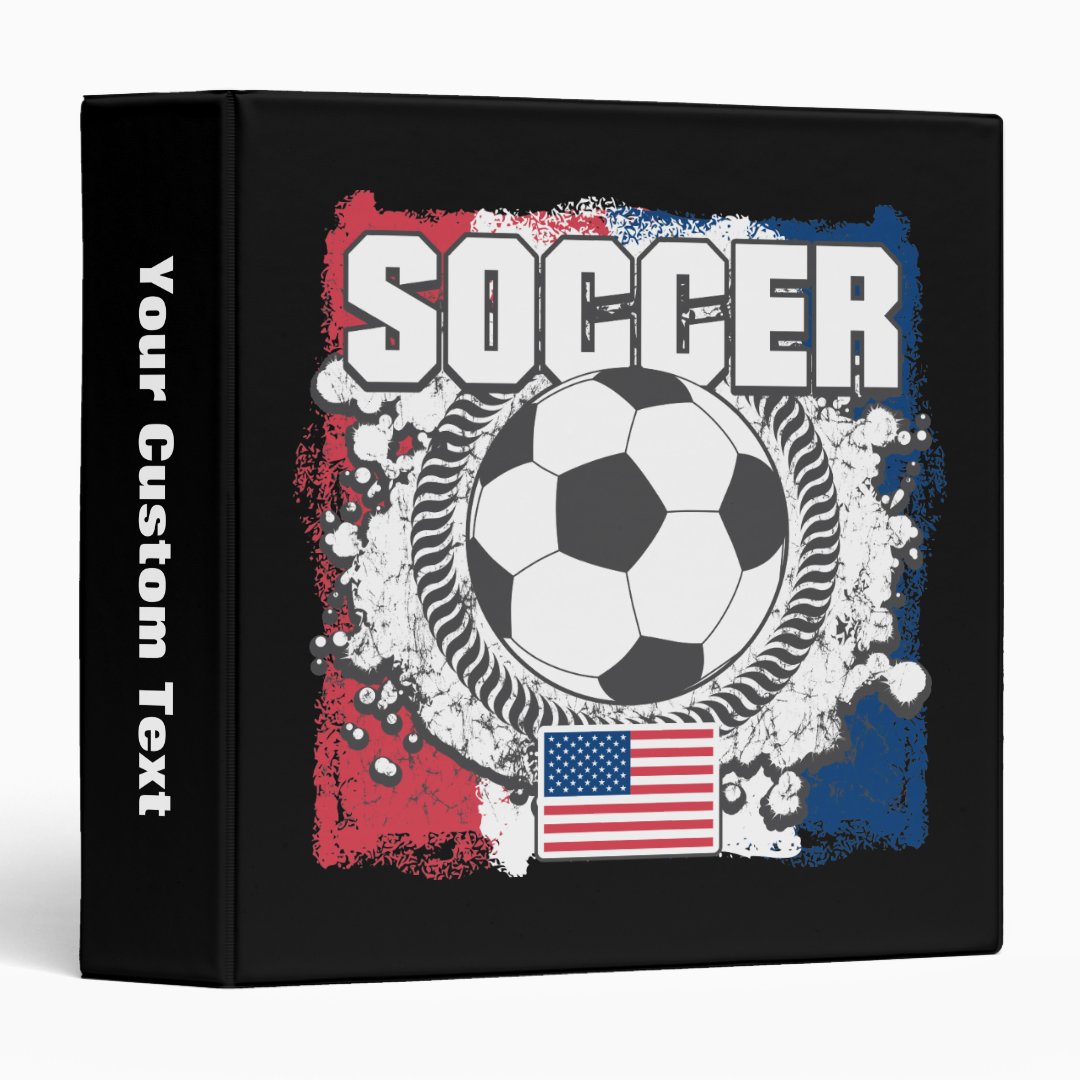 Grunge USA Soccer 3 Ring Binder | Zazzle