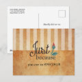 Grunge Vintage Lined Stripes | Just Because Postcard | Zazzle