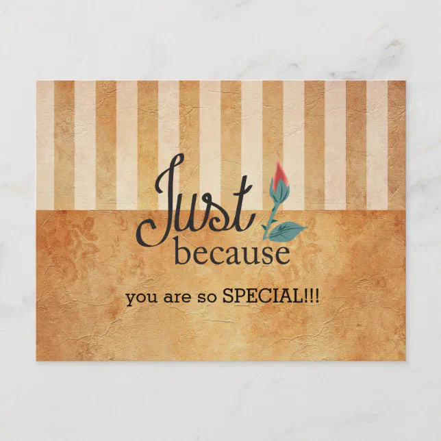 Grunge Vintage Lined Stripes | Just Because Postcard | Zazzle