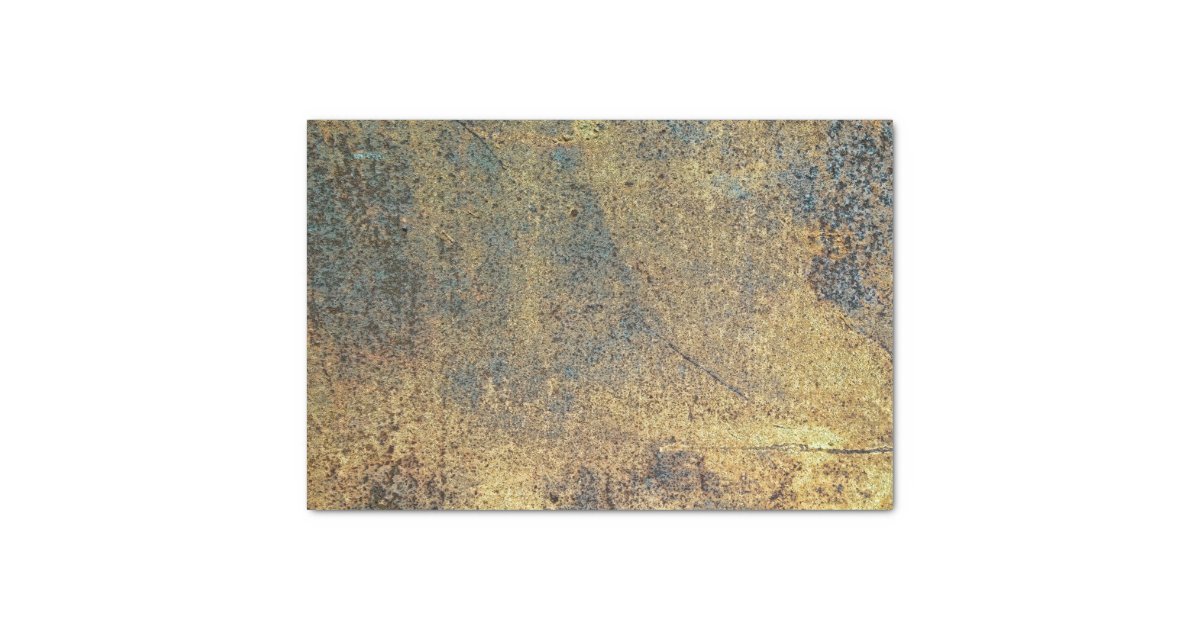 Grunge Yellow & Blue Rusted Metal Pattern Tissue Paper | Zazzle