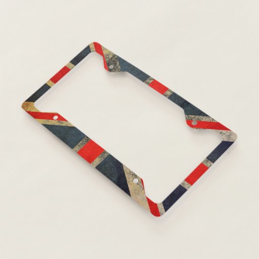 Grunged British Union Jack License Plate Frame | Zazzle