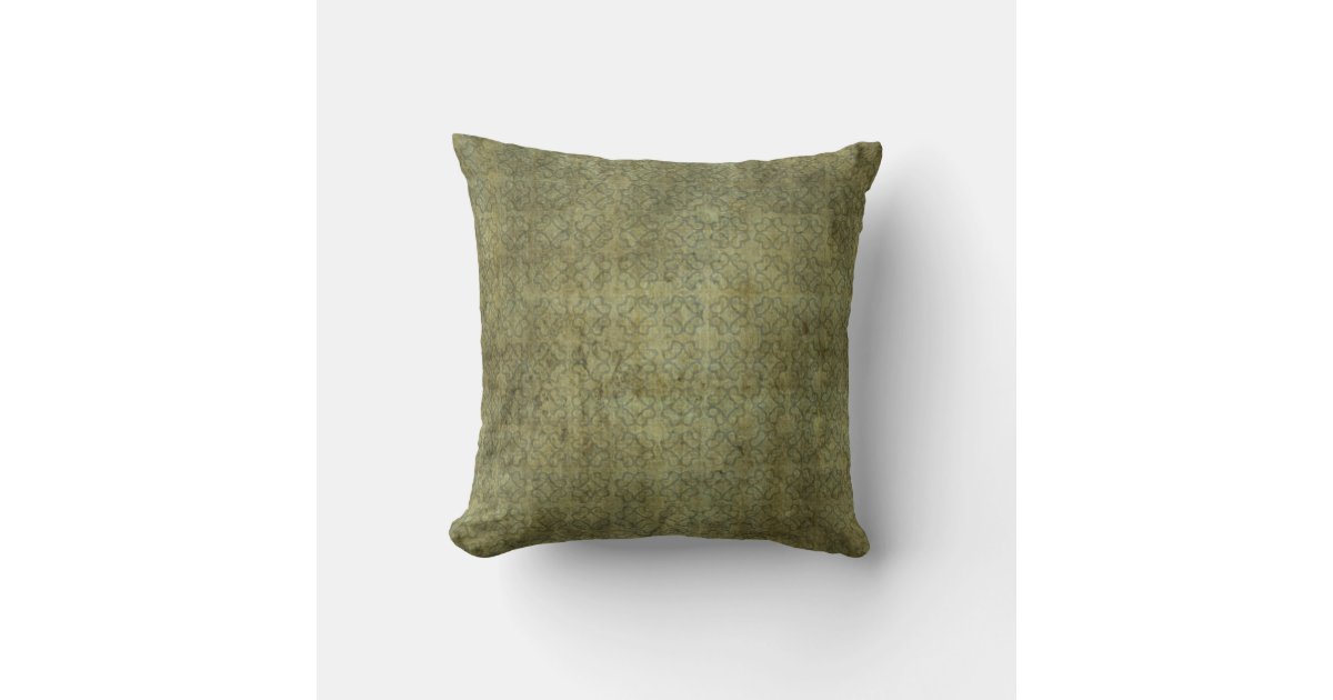 Grungy Moss Green Pattern Throw Pillow | Zazzle