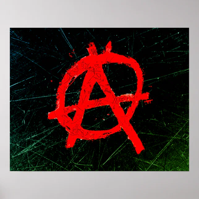 Grungy Red Anarchy Symbol Poster | Zazzle