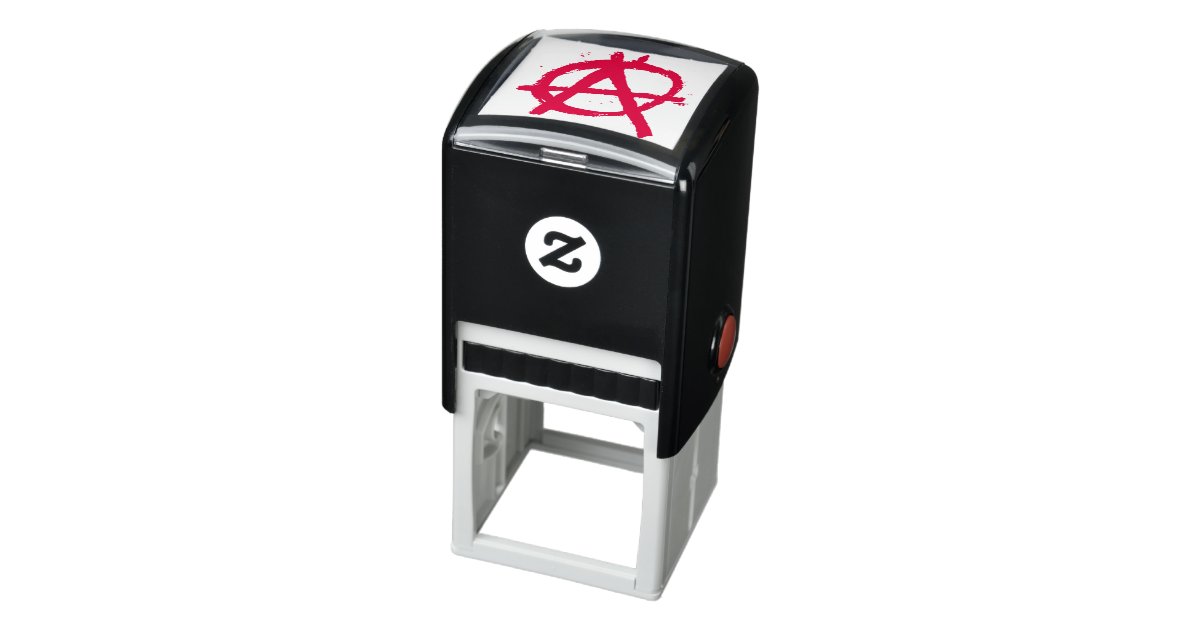 Grungy Red Anarchy Symbol Self-inking Stamp | Zazzle