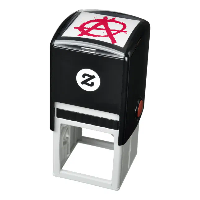 Grungy Red Anarchy Symbol Self-inking Stamp | Zazzle