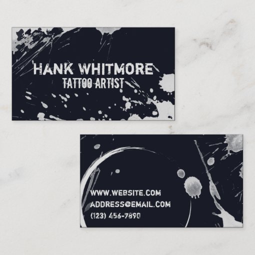 Grungy Spattered Ink Business Card | Zazzle