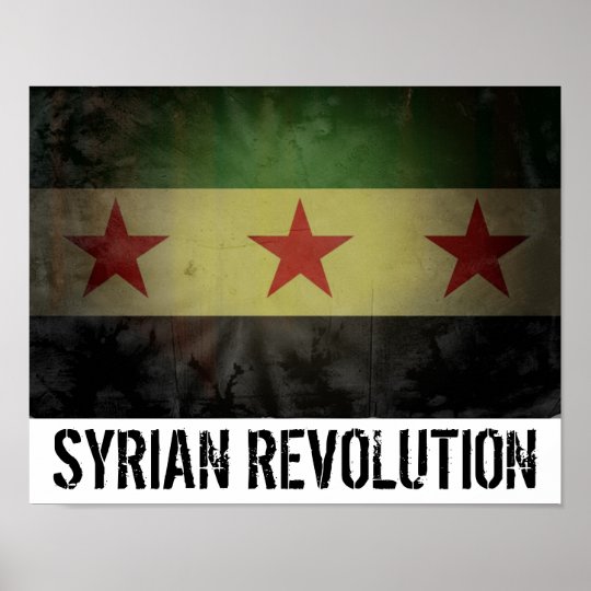 Grungy "Syrian Revolution" Syria Flag Poster | Zazzle.com