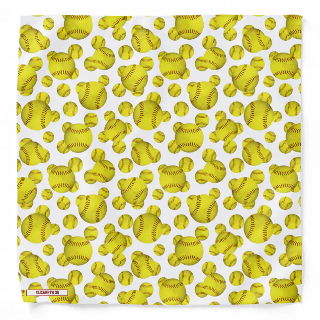 grungy yellow girls softball pattern sports bandana | Zazzle