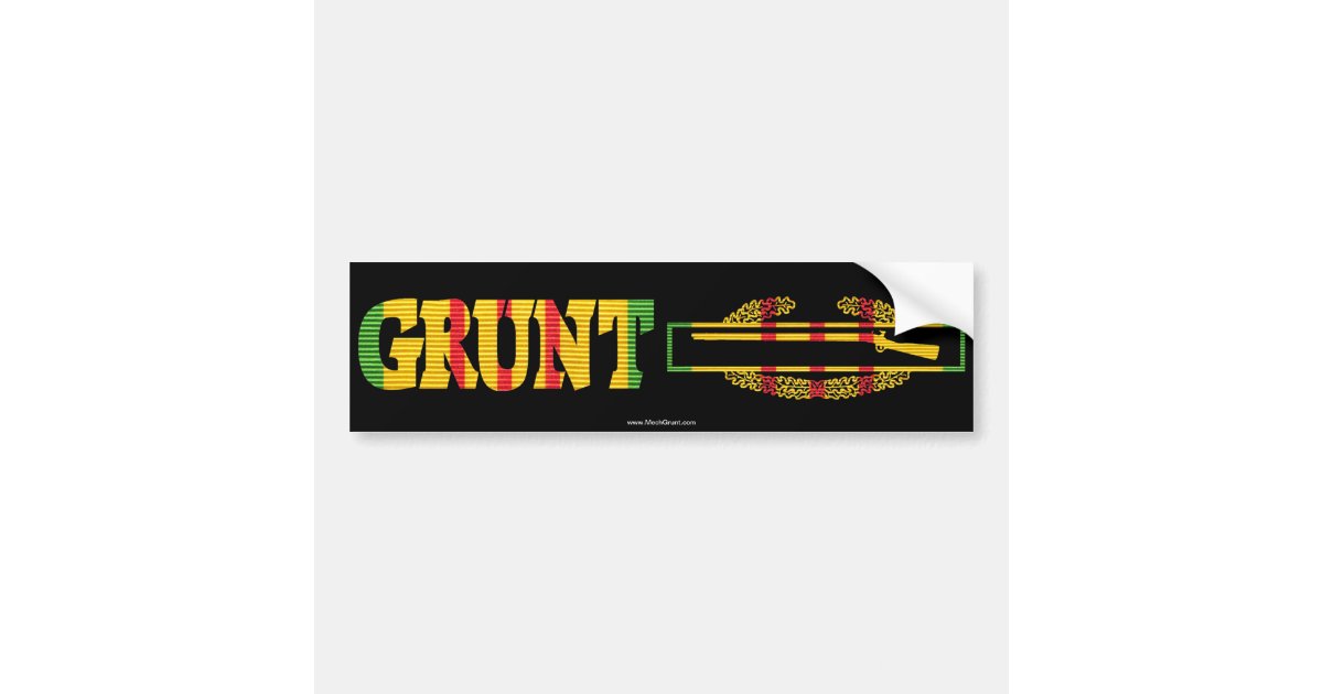 GRUNT Combat Infantryman Badge Bumper Sticker | Zazzle