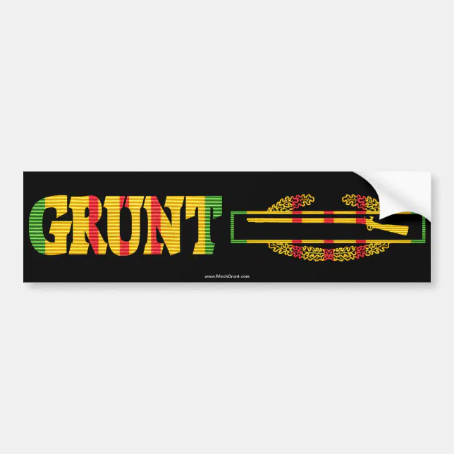 GRUNT Combat Infantryman Badge Bumper Sticker | Zazzle