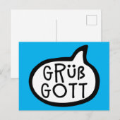 Grüß Gott, German Bavarian Austrian Greeting Hello Postcard | Zazzle