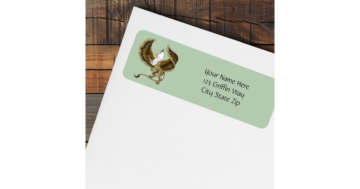 Gryphon Fantasy Griffin Mythology Label | Zazzle